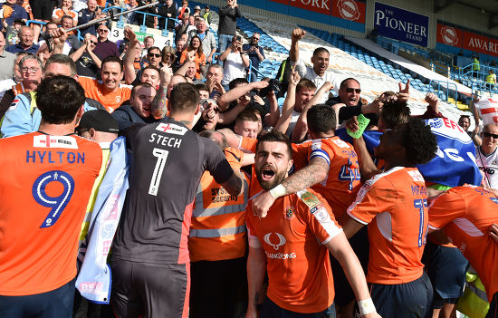 Luton Players Celebrate Promotion On Final Editorial Stock Photo ...