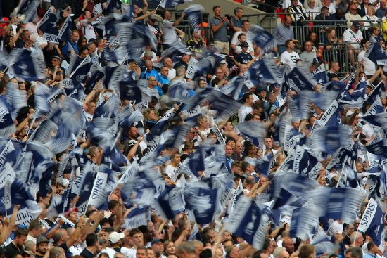 Tottenham Fans Wave Flags Editorial Stock Photo - Stock Image ...