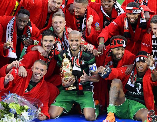 Players Feyenoord Celebrate Trophy After Winning Editorial Stock Photo ...