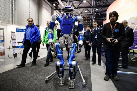Humanoid Walking Robot Toro Walks Through Editorial Stock Photo - Stock ...
