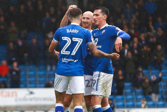 Chesterfield Players Celebrate After Opening Scoring Editorial Stock ...
