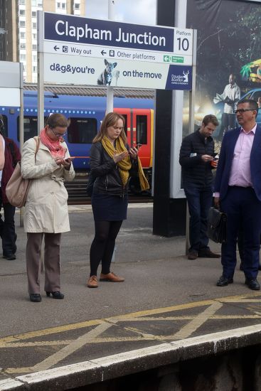 Passengers Awaiting Train Clapham Junction Railway Editorial Stock ...