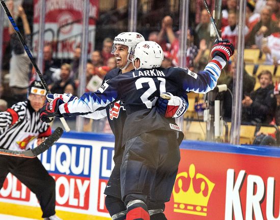 Dylan Larkin Front Usa Celebrates Scoring Editorial Stock Photo - Stock ...