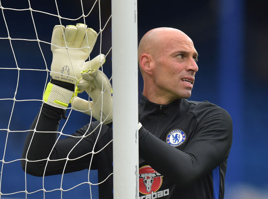 Chelsea Goalkeeper Willy Caballero Wipes His Editorial Stock Photo ...