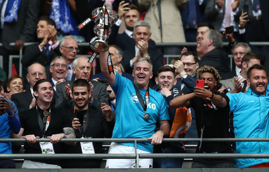 Steve Mcnulty Tranmere Rovers Lifts Trophy Editorial Stock Photo ...
