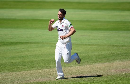 Lewis Gregory Somerset Celebrates Wicket Hashim Editorial Stock Photo ...