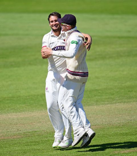 Lewis Gregory Somerset Celebrates Wicket Hashim Editorial Stock Photo ...