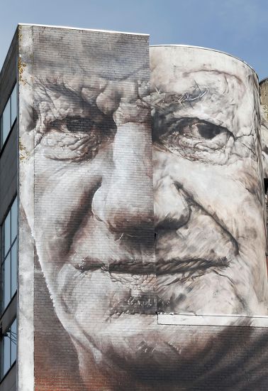 Rugged Face Man Mural By Australian Editorial Stock Photo - Stock Image ...