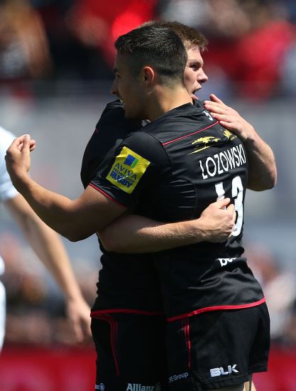 Alex Lozowski Saracens Celebrates After Scoring Editorial Stock Photo ...