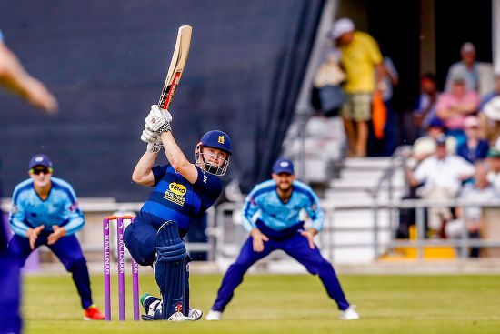 Warwickshire Ed Pollock Hits Six During Editorial Stock Photo - Stock ...