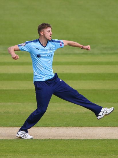 Yorkshires Ben Coad Celebrates Bowling Warwickshires Editorial Stock ...