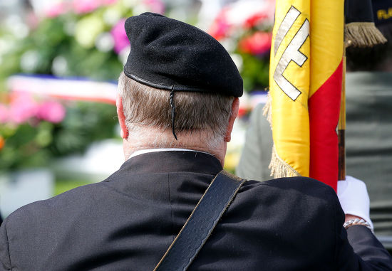 Color Bearer Stand Cemetery During Ceremony Editorial Stock Photo ...