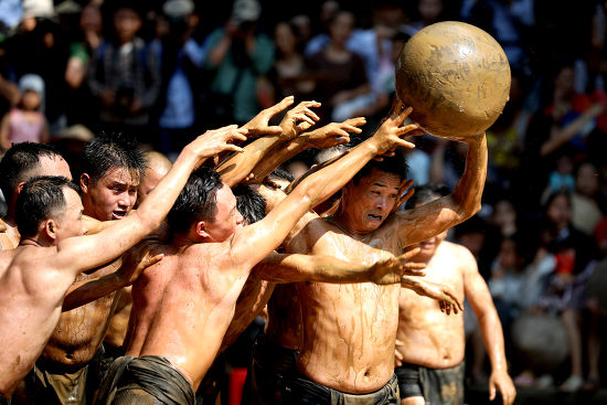 Local Villagers Compete Mud Ball Wrestling Editorial Stock Photo ...