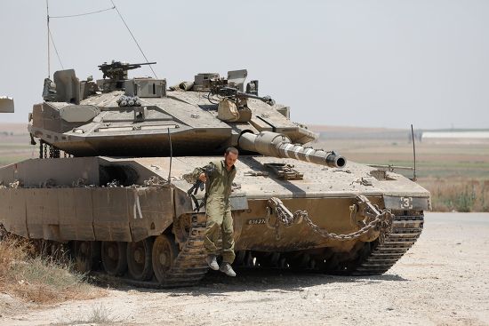 Israeli Soldier Jump Tank He Take Editorial Stock Photo - Stock Image ...