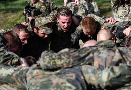 German Bundeswehr Army Soldier Huddle Cheer Editorial Stock Photo ...