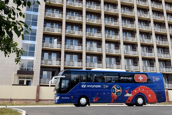 Switzerland Team Bus Drives Front Lada Editorial Stock Photo - Stock ...