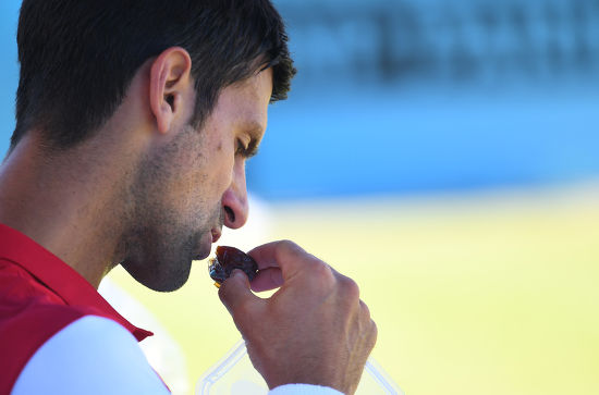 Novak Djokovic Nibbles On Prune Between Editorial Stock Photo - Stock ...