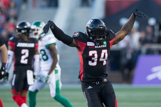 Ottawa Redblacks Linebacker Kyries Hebert 34 Editorial Stock Photo ...
