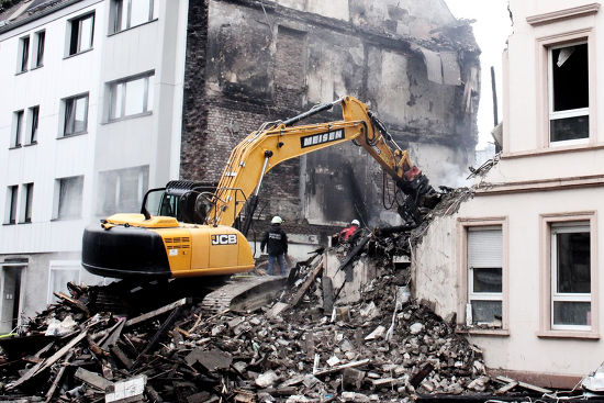 Police Firefighters Inspect Rubble After Fire Editorial Stock Photo ...