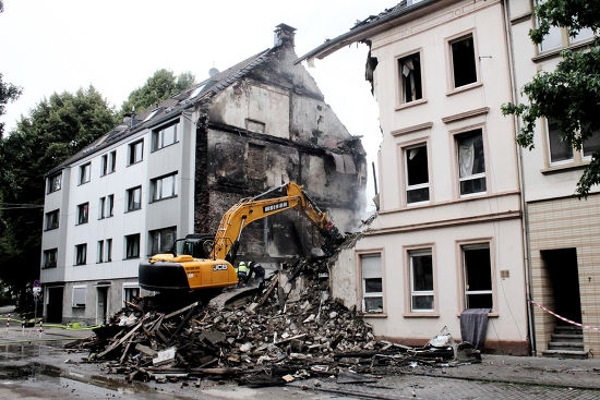 Police Firefighters Inspect Rubble After Fire Editorial Stock Photo ...
