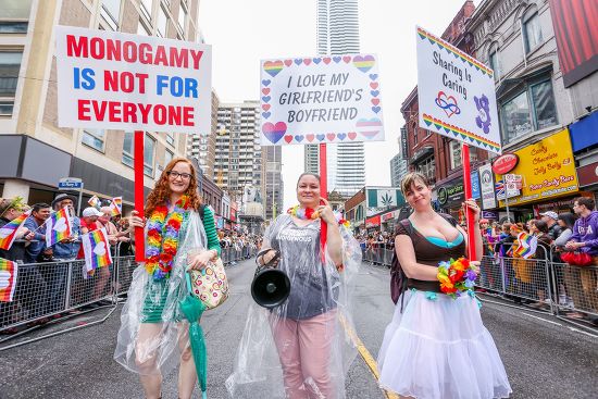 Three Women Holding Signs Monogamy Not Editorial Stock Photo - Stock ...