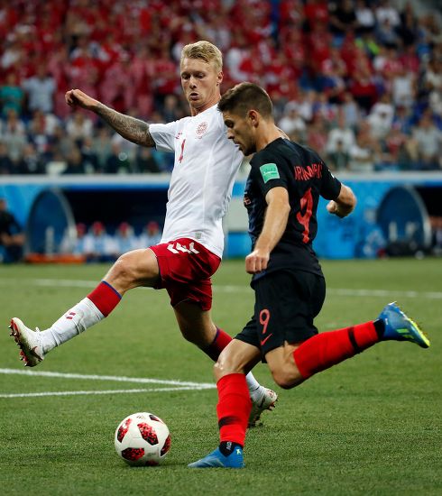 Simon Kjaer Denmark Andrej Kramaric Croatia Editorial Stock Photo ...