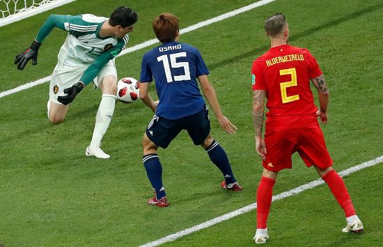 Goalkeeper Thibaut Courtois Belgium Yuya Osako Editorial Stock Photo ...