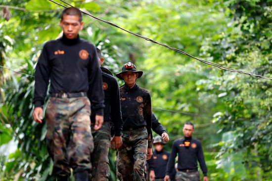 Thai Soldiers Walk Along Path During Editorial Stock Photo - Stock ...