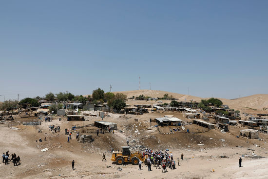 Palestinian Demonstrators Try Prevent Israeli Tractor Editorial Stock ...