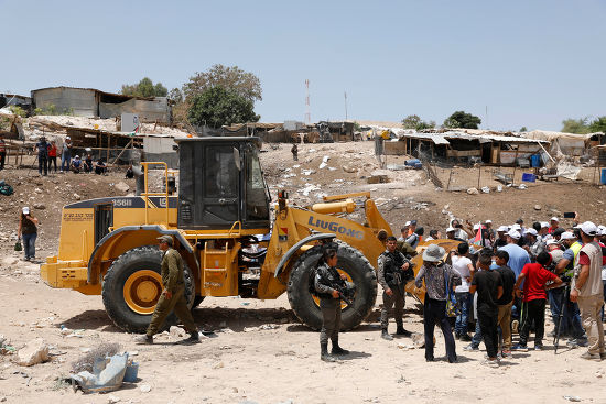 Palestinian Demonstrators Try Prevent Israeli Tractor Editorial Stock ...