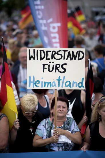 Supporters Demonstrants Poster Rally German Rightwing Editorial Stock ...