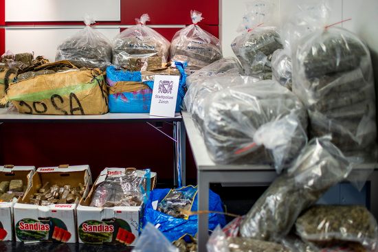 Police Display Stash Drugs Press Conference Editorial Stock Photo ...