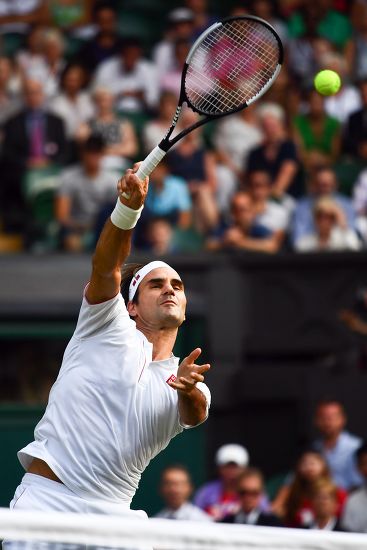 Roger Federer Action During His Gentlemens Editorial Stock Photo ...