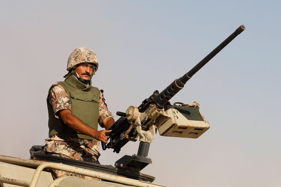 Jordanian Soldier Guards Near Nasib Border Editorial Stock Photo ...