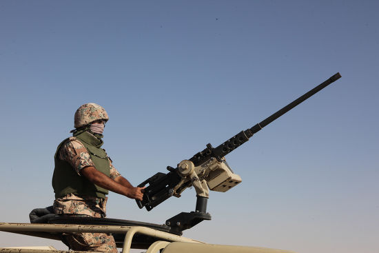 Jordanian Soldier Guards Near Nasib Border Editorial Stock Photo ...