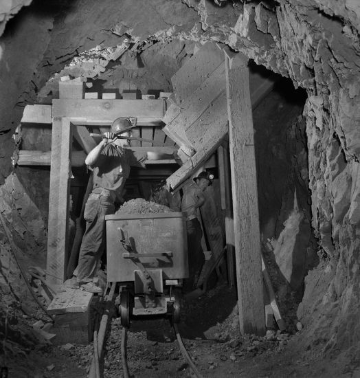 Worker Loading Mercury Ore Chute Into Editorial Stock Photo - Stock ...