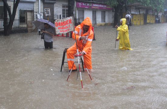 People Wade Through Waterlogged On Streets Editorial Stock Photo ...