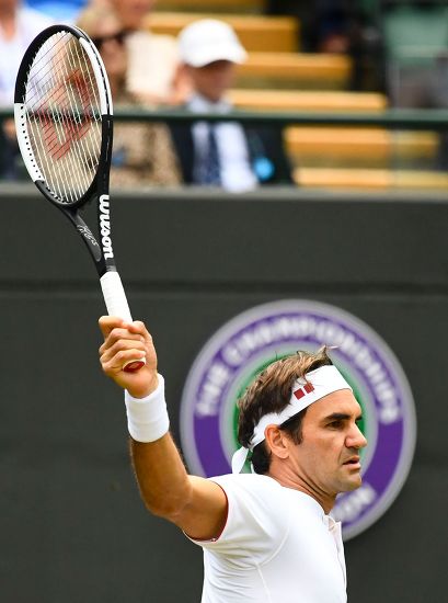 Roger Federer Action During His Gentlemens Editorial Stock Photo ...