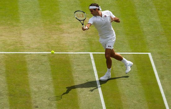 Roger Federer Action During His Gentlemens Editorial Stock Photo ...