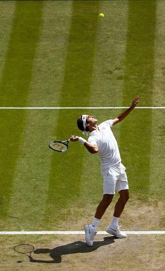 Roger Federer Action During His Gentlemens Editorial Stock Photo ...