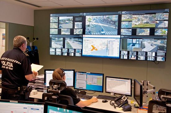 Local Police Agents Look Cctv Cameras Editorial Stock Photo - Stock ...