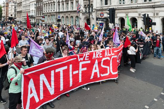 Hundreds Antifascist Antiracism Activists Stage Counter Editorial Stock ...