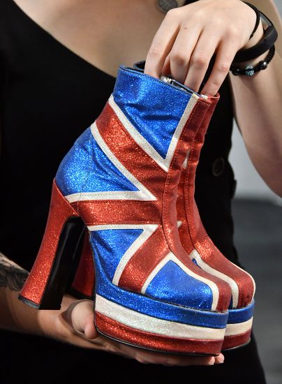 Geri Halliwells Union Jack Boots Editorial Stock Photo - Stock Image ...
