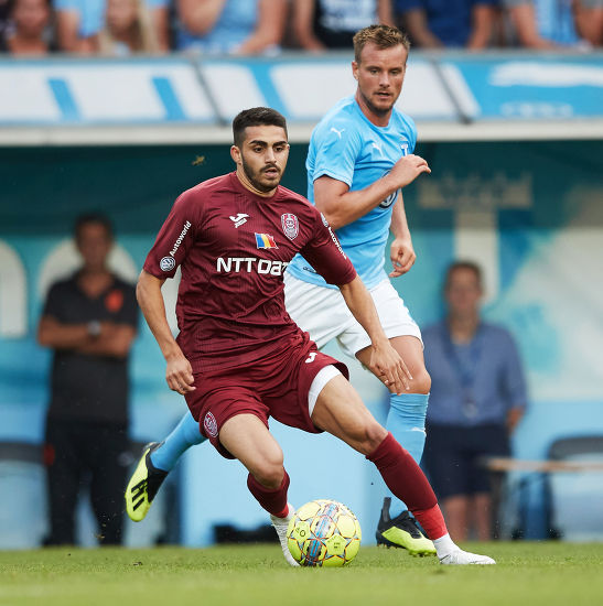Clujs Sebastian Mailat Controls Ball During Editorial Stock Photo ...