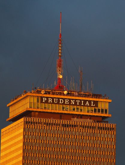 Prudential Tower Lit By Setting Sun Editorial Stock Photo - Stock Image ...