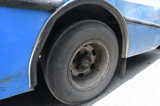 Worn Out Bus Tire Editorial Stock Photo - Stock Image | Shutterstock