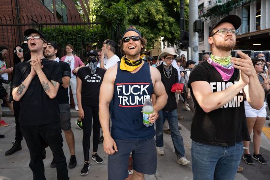 Counterprotesters Laugh Jeer After Sprinklers Turned Editorial Stock ...