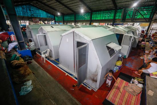 Temporary Shelters Called Pop Huts Installed Editorial Stock Photo ...