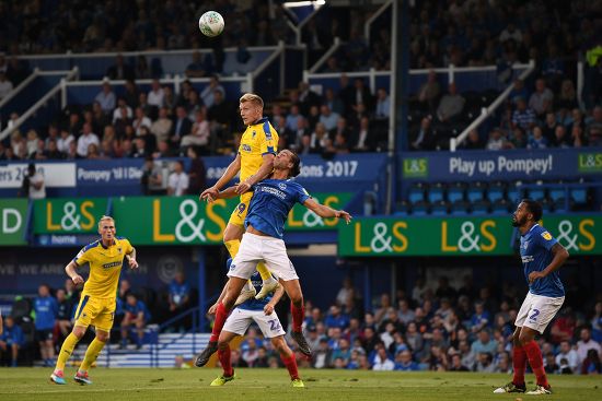 Joe Pigott Wimbledon Christian Burgess Portsmouth Editorial Stock Photo ...