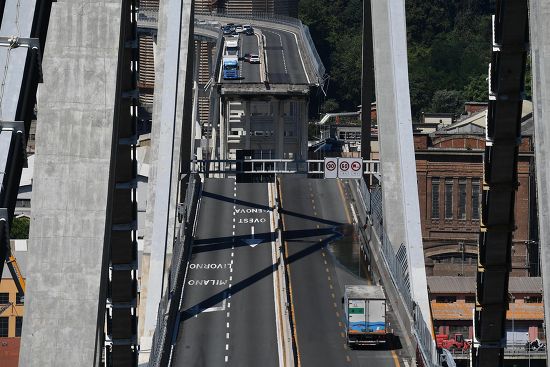 View Morandi Bridge Day After Collapsed Editorial Stock Photo - Stock ...